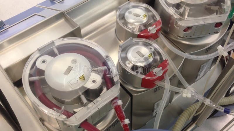 Heart Lung Machine Top View on Roller Pump of Heart Lung Machine during ...