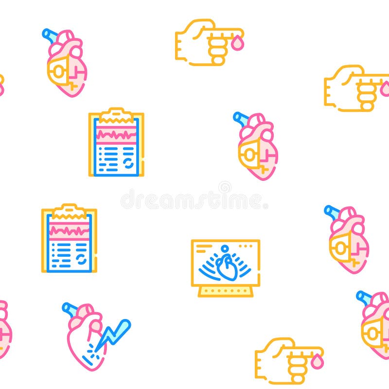Heart Attack Disease Vector Seamless Pattern Stock Illustration ...