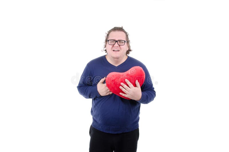 Heart Attack at the Fat Guy. Stock Photo - Image of healthy, heart ...