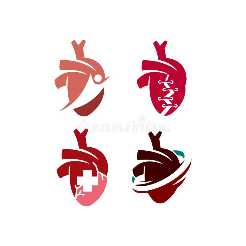 Heart Attack Risk Vector Logo Icon Design Illustration Stock Vector ...
