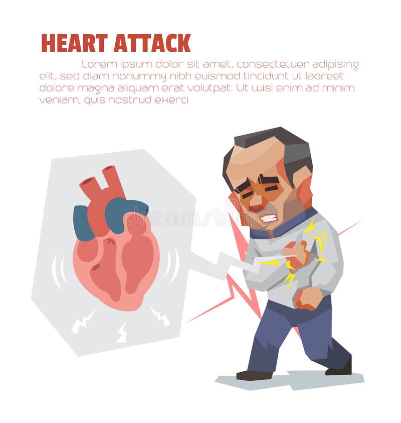 Heart Attack, Vector Cartoon Illustration. Stock Illustration ...