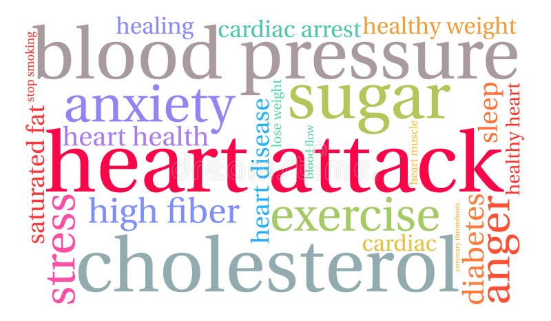 Heart Attack Word Cloud stock illustration. Illustration of high - 98545691