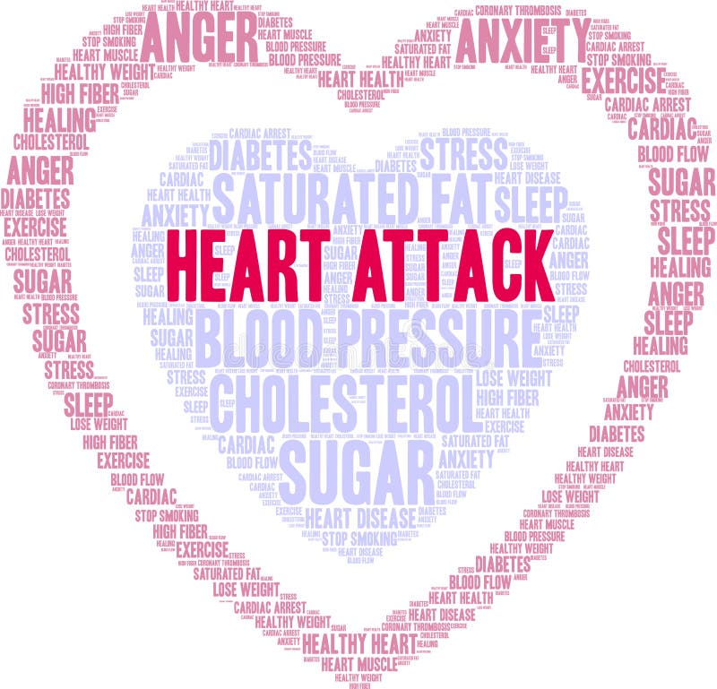Heart Attack Word Cloud stock illustration. Illustration of saturated ...