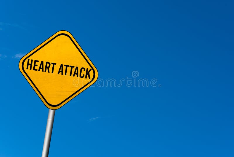 Heart Attack - Yellow Sign with Blue Sky Stock Image - Image of online ...