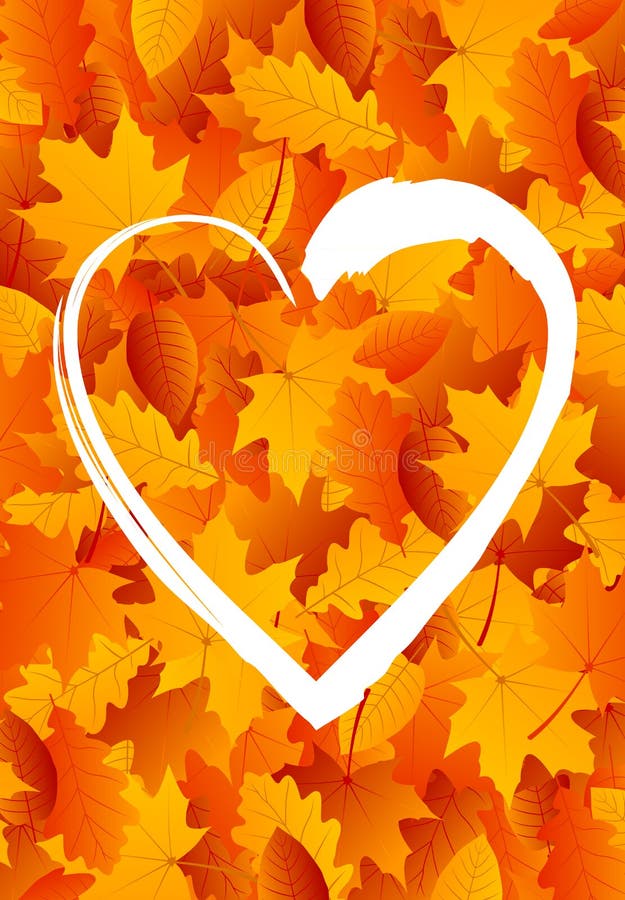 Heart for Autumn stock vector. Illustration of backgrounds - 61141447