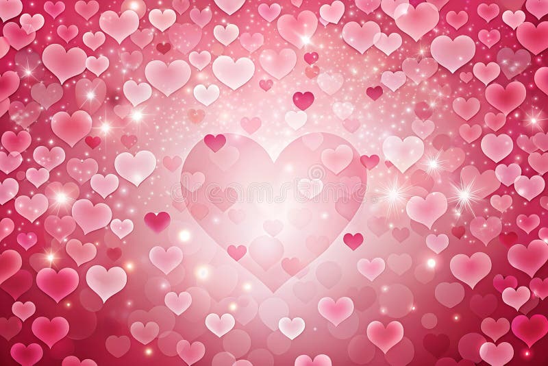 Heart Background with Soft Pink and Red Gradients Stock Illustration ...