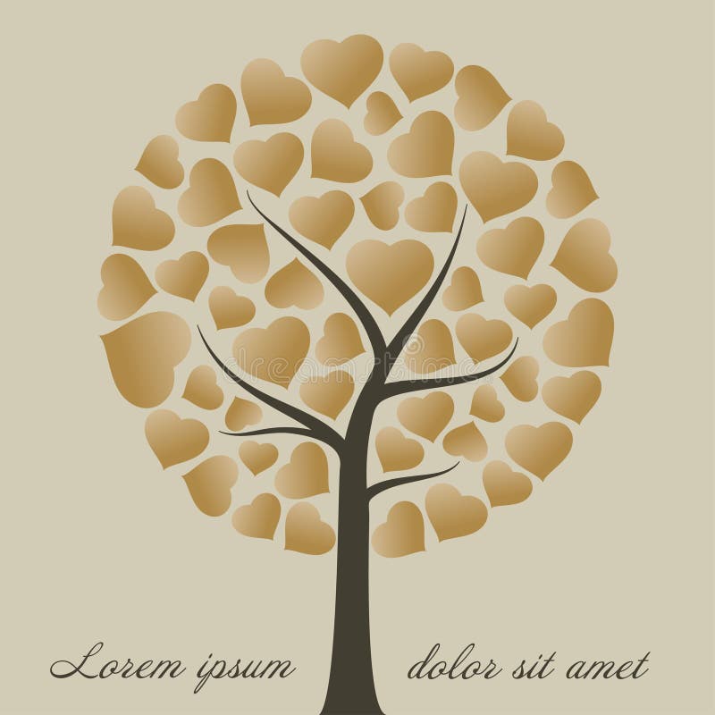 Gold Heart Wallpaper Trees