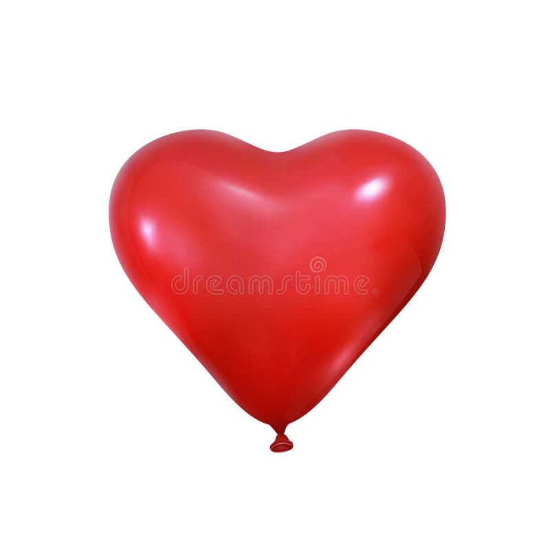 Heart Balloon. Realistic Pink Balloon with Ribbon Stock Vector ...