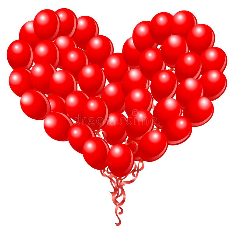 Floating Red Heart Balloons Stock Illustrations – 7,387 Floating Red ...