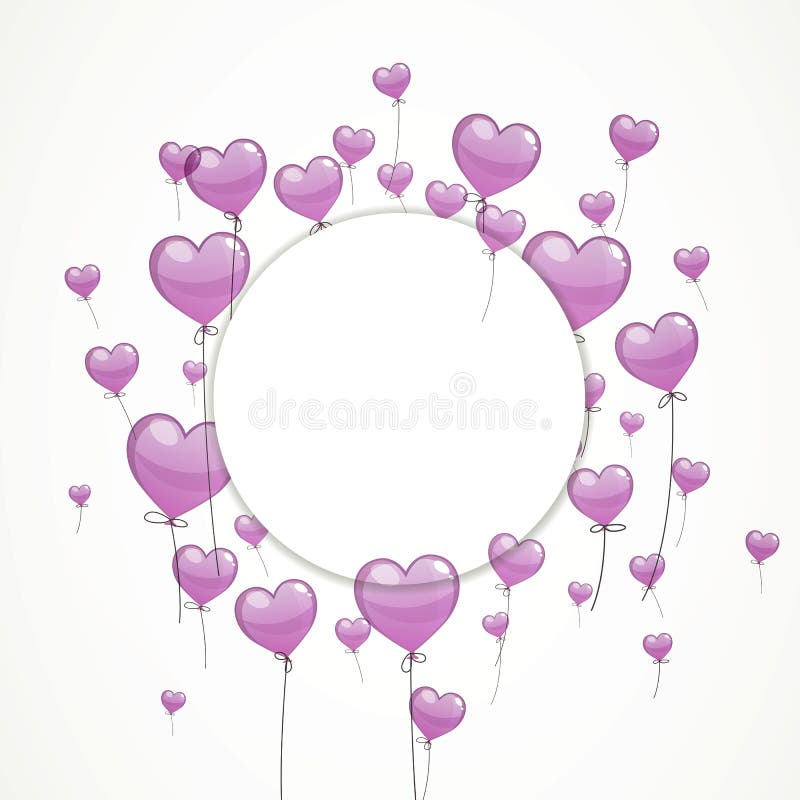 Heart Balloons stock illustration. Illustration of design - 55296703