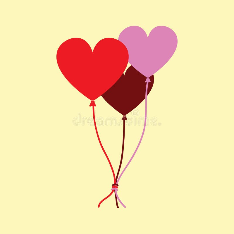 A Heart Balloons Illustration. Stock Vector - Illustration of heart ...