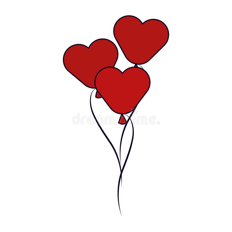 Heart balloons isolated stock vector. Illustration of balloon - 136871014