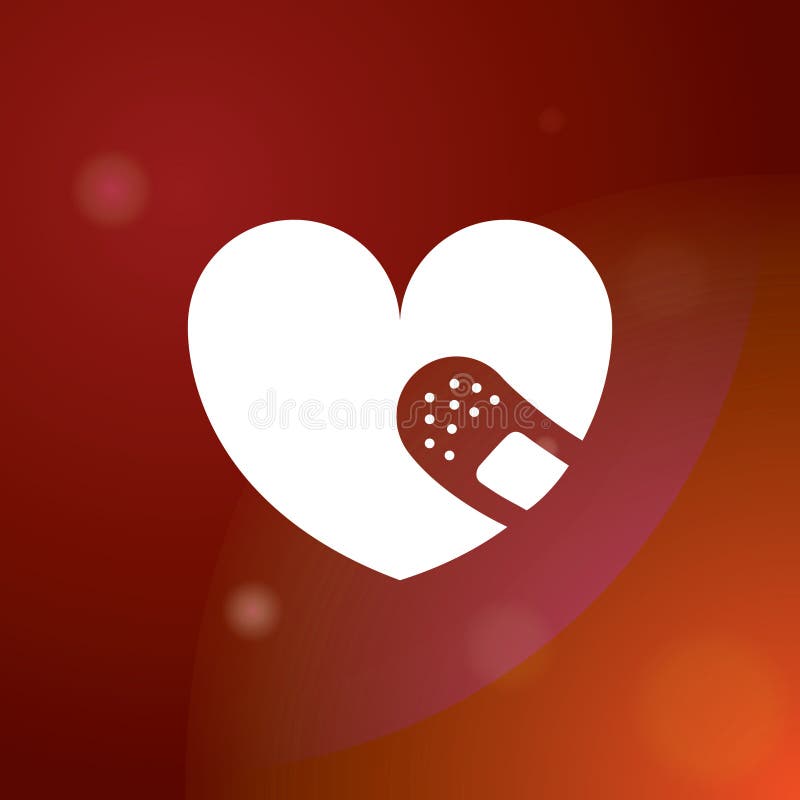Heart with Bandage. Vector Illustration Decorative Design Stock Vector ...
