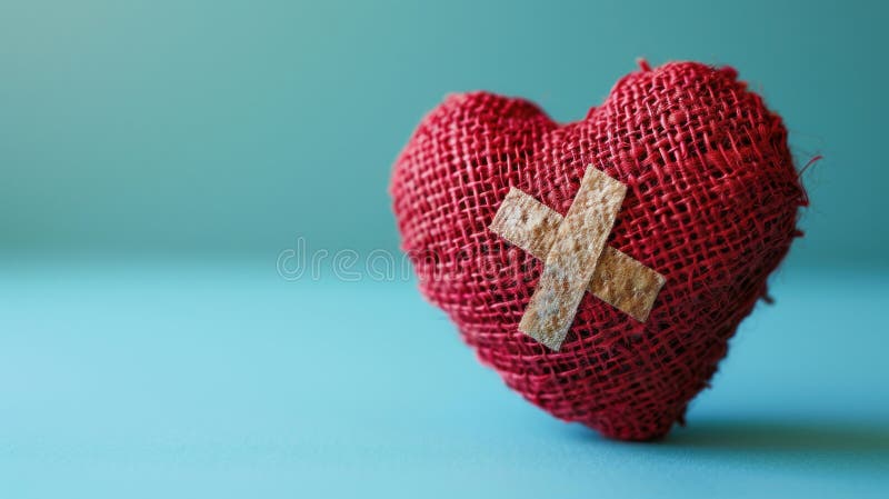 Heart with Bandages - a Heart with Bandages or a Band-aid, Symbolizing ...