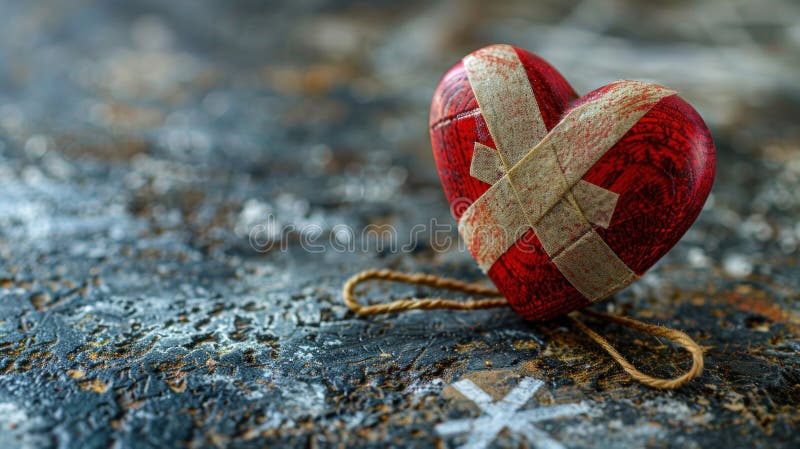 Heart with Bandages - a Heart with Bandages or a Band-aid, Symbolizing ...