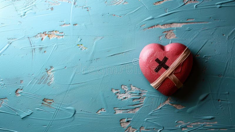 Heart with Bandages - a Heart with Bandages or a Band-aid, Symbolizing ...
