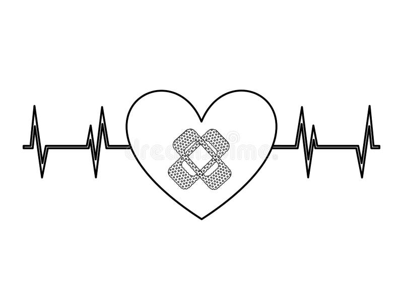 Broken Heart Illustration Icon Bandages Plaster Stock Illustrations ...