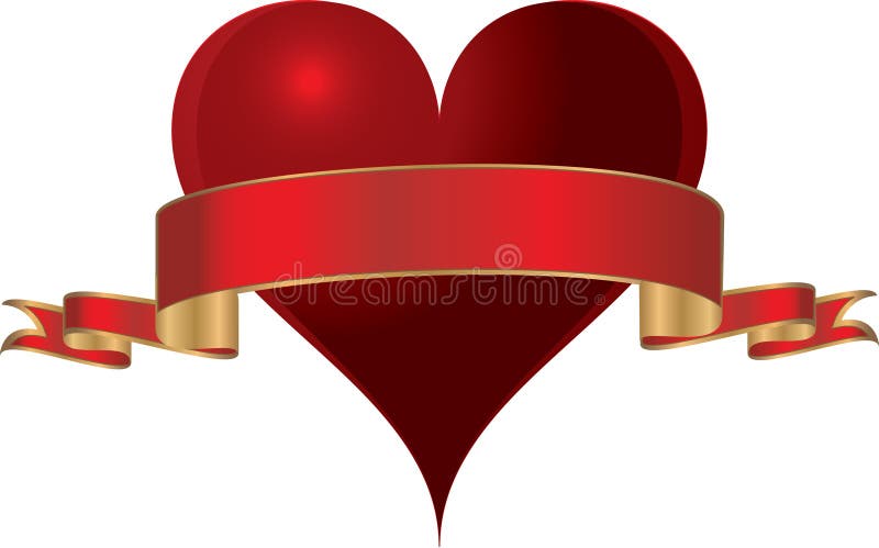 Heart with banner stock vector. Illustration of creative - 12403323