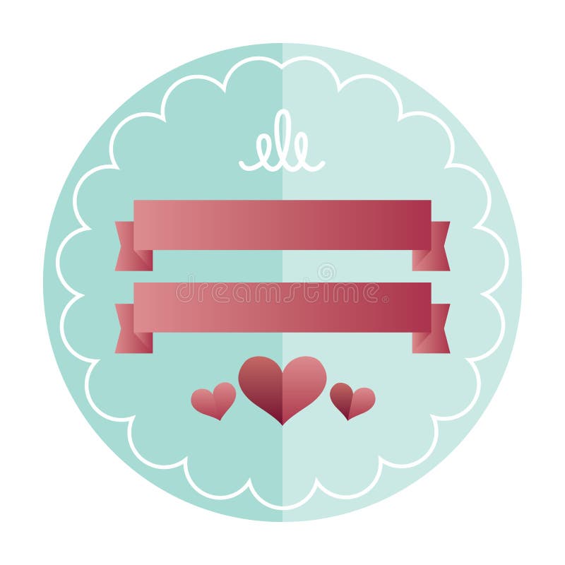 Heart with Banners. Vector Illustration Decorative Design Stock Vector ...