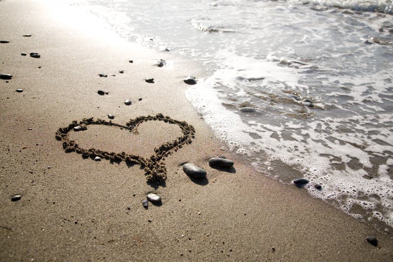 Heart at the beach stock image. Image of beach, love - 14351507