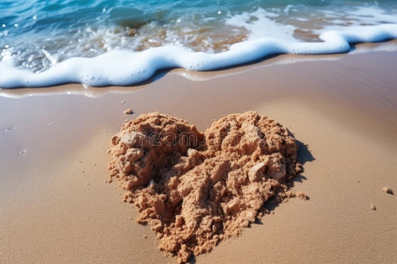 Heart on beach sand stock illustration. Illustration of sign - 290329234