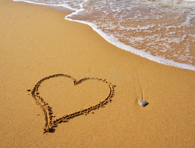 Heart on beach stock image. Image of heart, scene, idea - 9777425