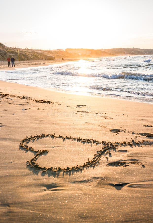 Heart on beach stock image. Image of lovely, coastline - 35357531