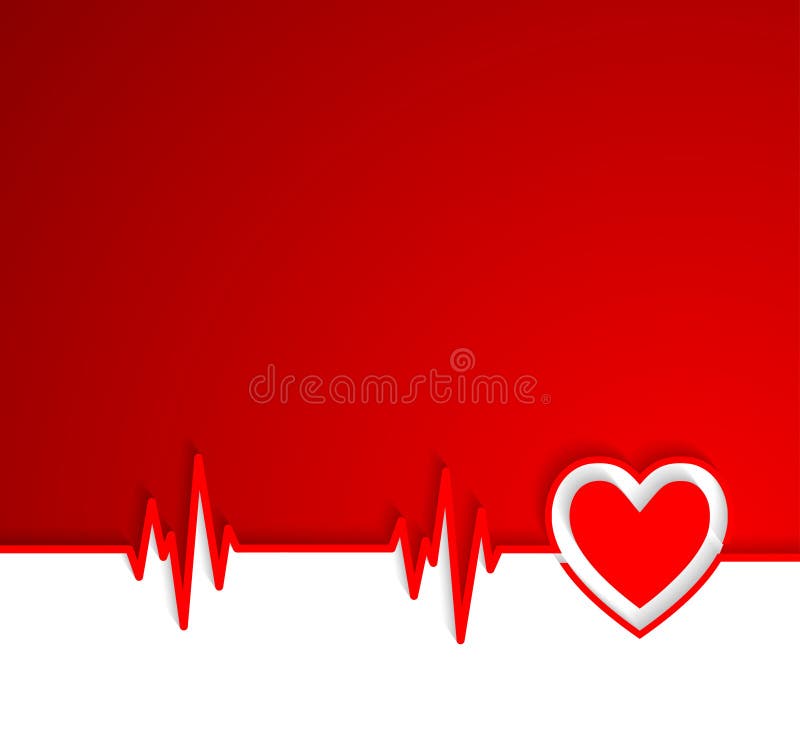 Heart Beat Cardiogram with Heart Shape Stock Vector - Illustration of ...