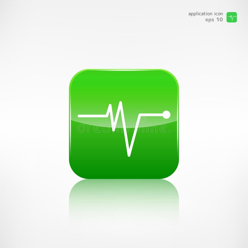 Heart Beat Cardiogramm. Pulse Icon. Stock Vector - Illustration of ...