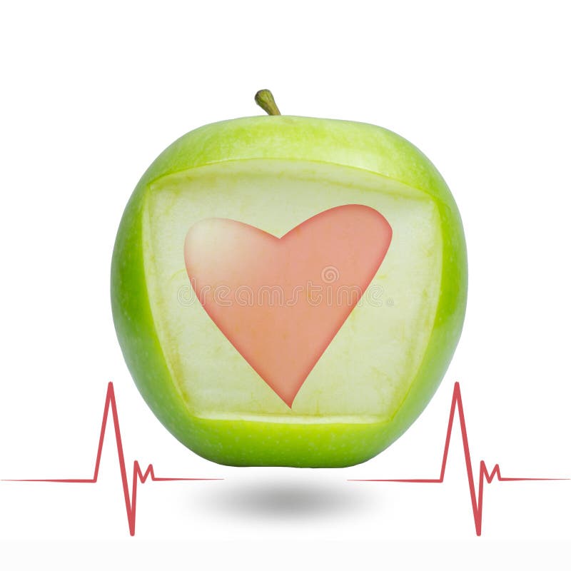 Heart Beat with Green Apple Stock Photo - Image of meal, green: 24929114