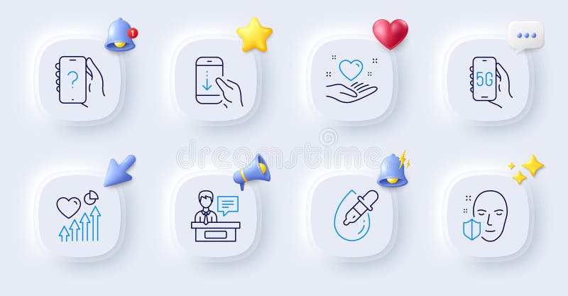 Heart Beat, Hold Heart and Scroll Down Line Icons. for Web App ...