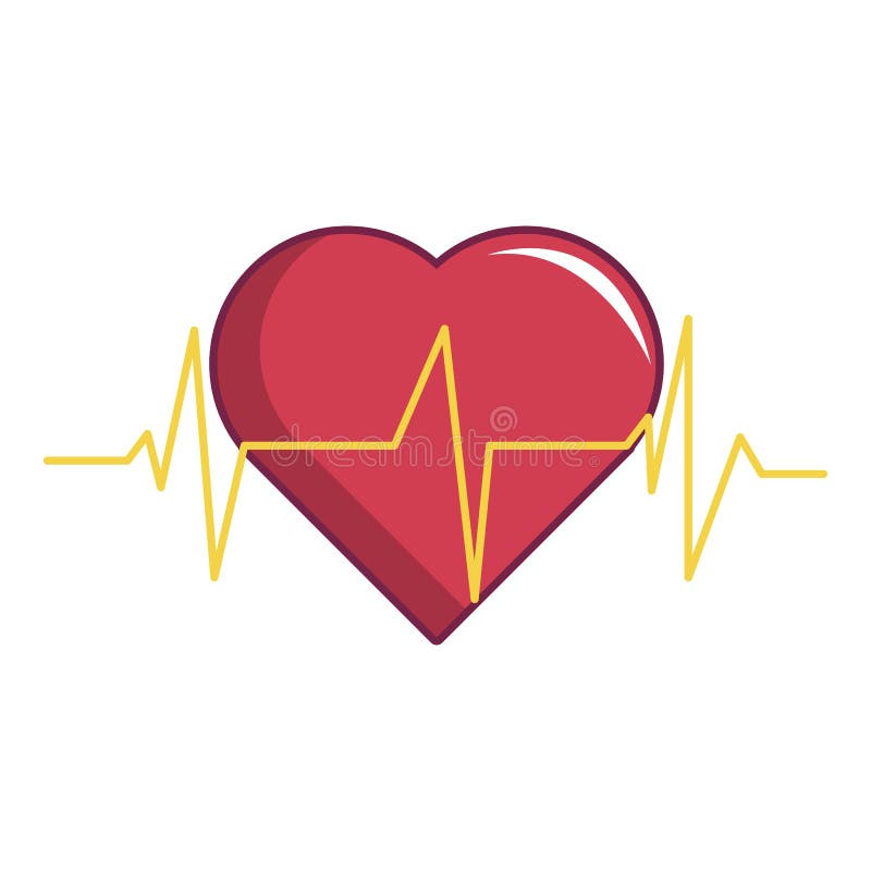 Cartoon Heart Beat Pulse Cardiac Medical Icon Stock Vector ...