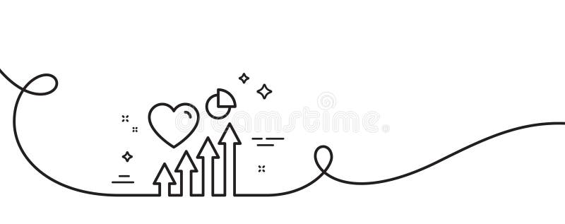 Heart Beat Line Icon. Heartbeat Chart Growth Sign. Continuous Line with ...