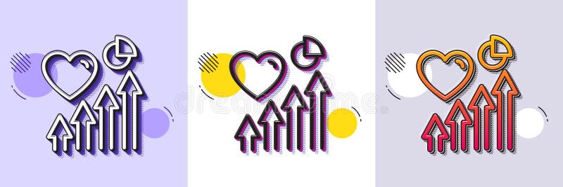 Heart Beat Line Icon. Heartbeat Chart Growth Sign. Halftone Dotted ...