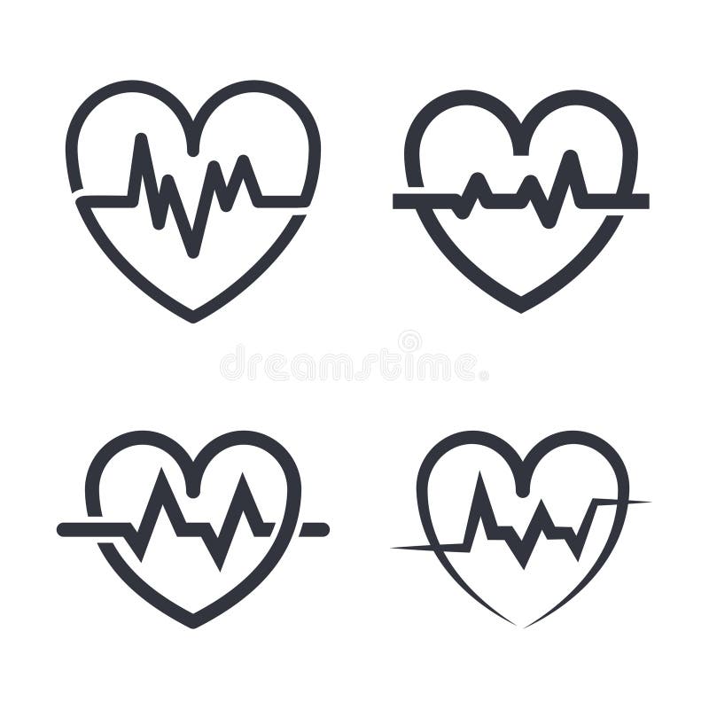 Heart Beat Logo Template Icon Stock Vector - Illustration of life ...