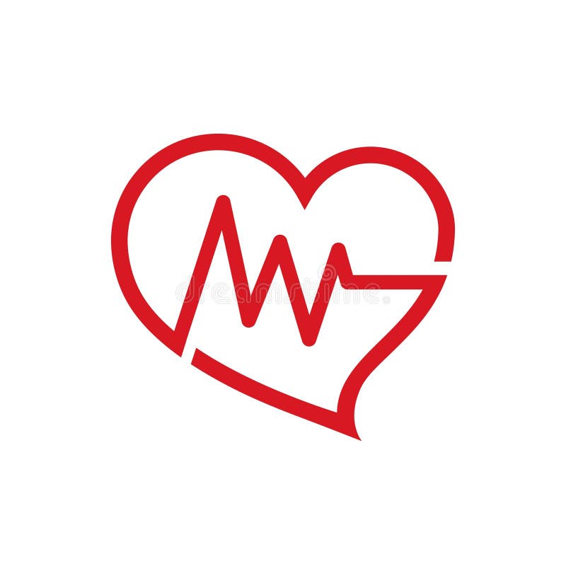 Heart Beat Logo Vector Icon Illustration Stock Vector - Illustration of ...