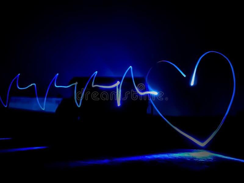 Heart with Heart Beat Neon Image for Loved One& X27;s Stock Photo ...
