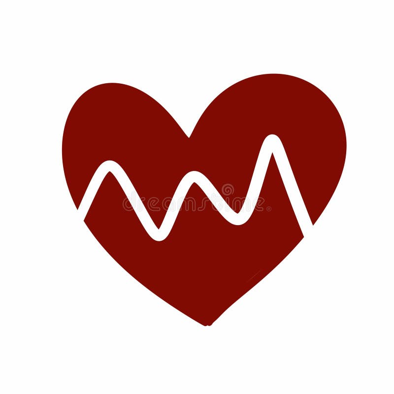 Heart Beat Pulse Icon on White Background Stock Illustration ...