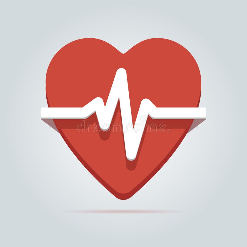 Heart beat rate icon. stock vector. Illustration of cardiogram - 39020439