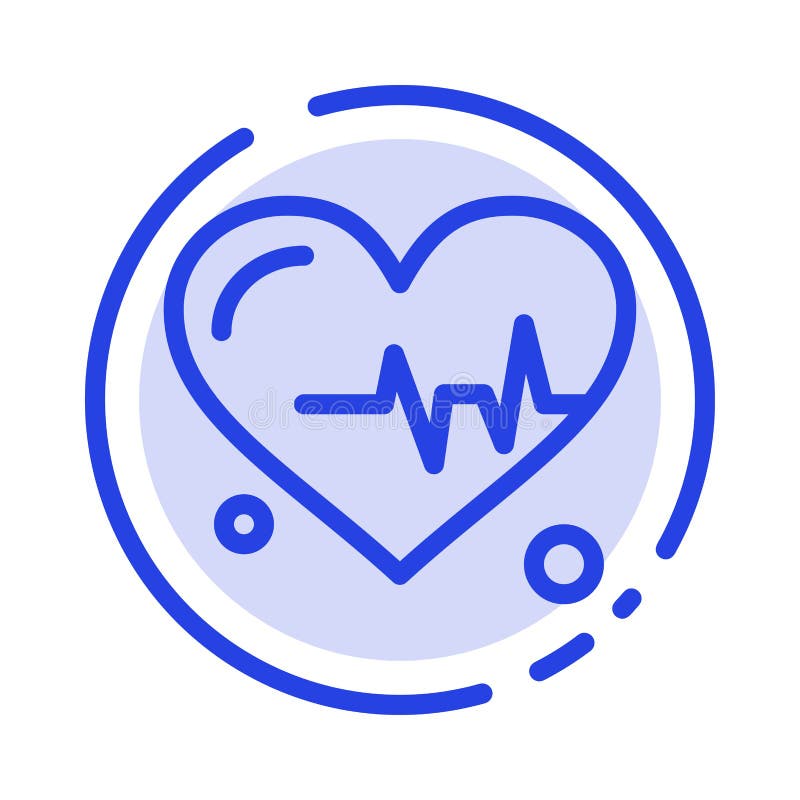 Heart, Beat, Science Blue Dotted Line Line Icon Stock Vector ...
