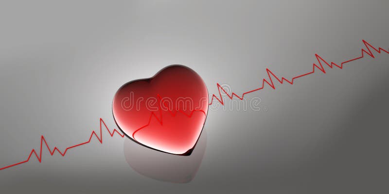 Heart Beat Shape. As Medical Background 3d Illustration Stock ...