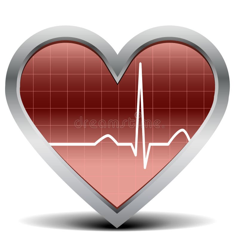 Red Heart and EKG Lines stock illustration. Illustration of beat - 4504419