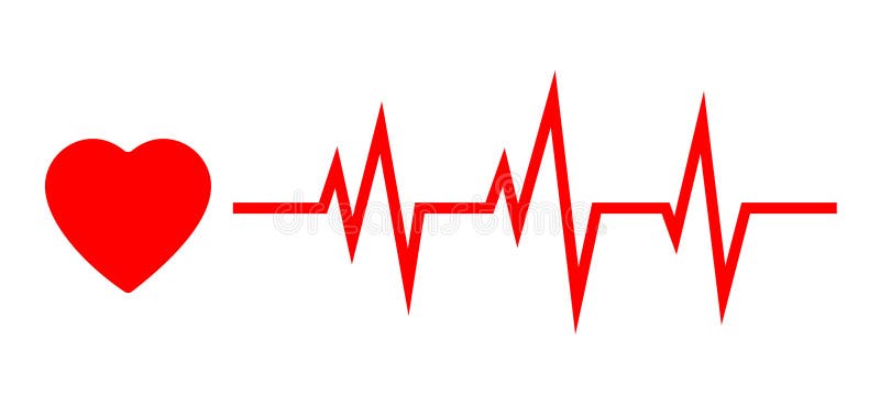 Heart Beat Line. Red Healthy Pulse Trace. Electrocardiogram or ECG ...