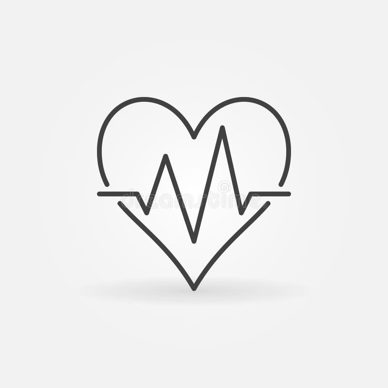 Heart Beat Vector Minimal Icon. Heartbeat Sign Stock Vector ...