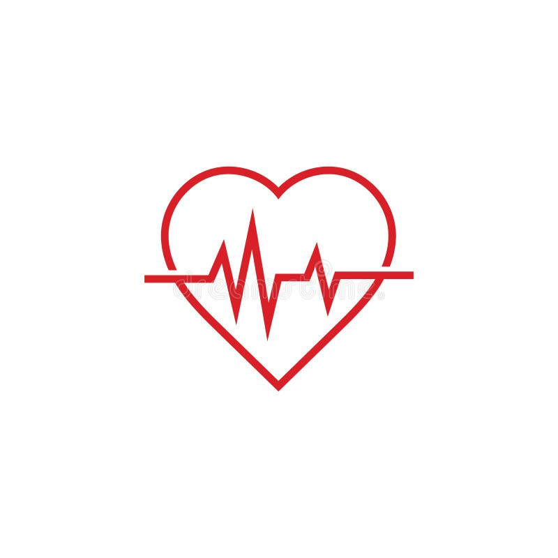 Heart beat vector template stock vector. Illustration of vector - 201866427