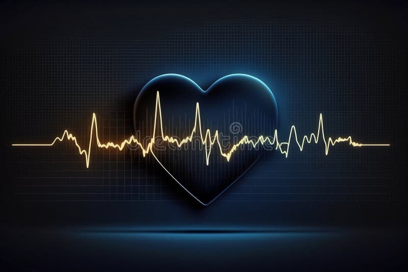 Heart beat waves stock illustration. Illustration of neon - 272459186