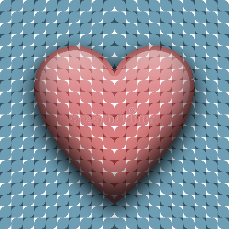 Heart Beating Abstract Concept. Vector Trippy Moving Optical Illusion ...