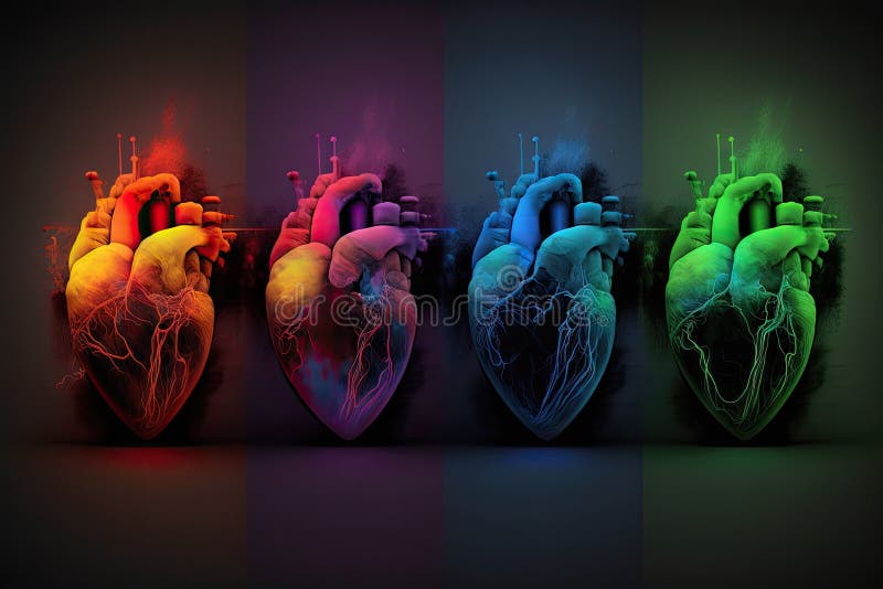 Heart Beating, with Each Beat Represented by a Different Color Stock ...