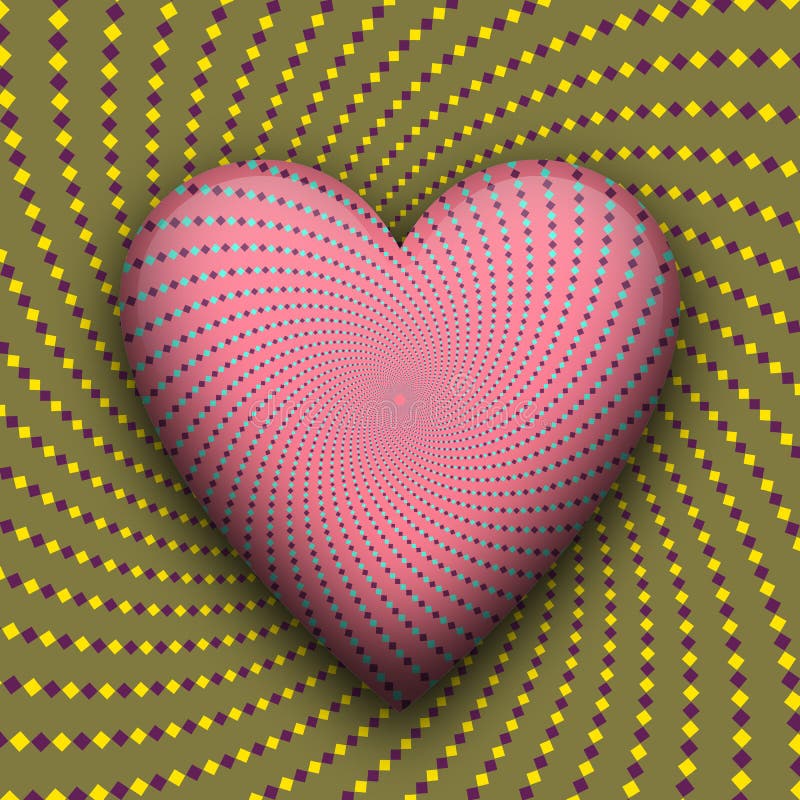 Heart Beating Optical Illusion. Vector Trippy Moving Abstraction Stock ...
