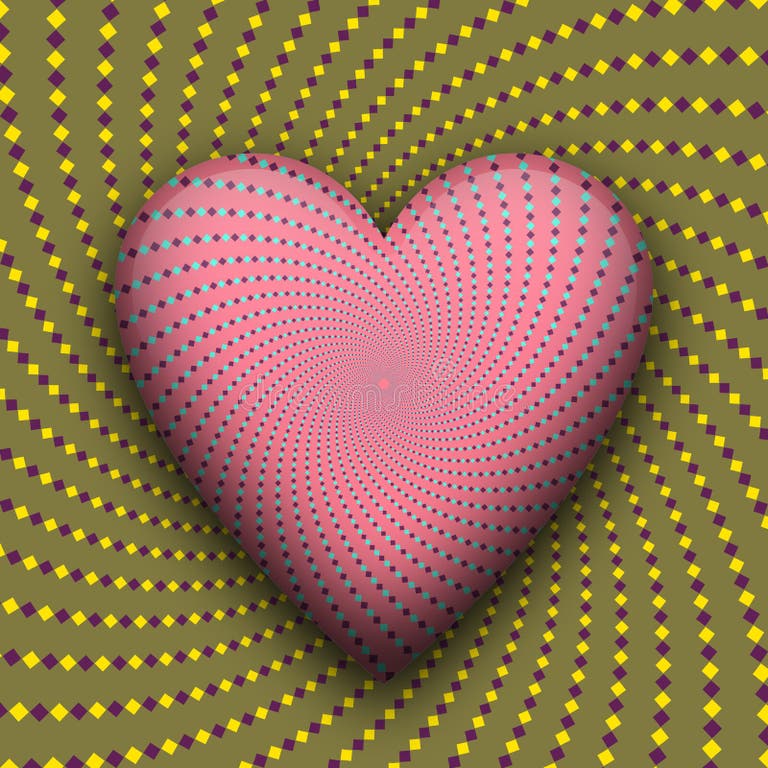 Heart Beating Optical Illusion. Vector Trippy Moving Abstraction Stock ...